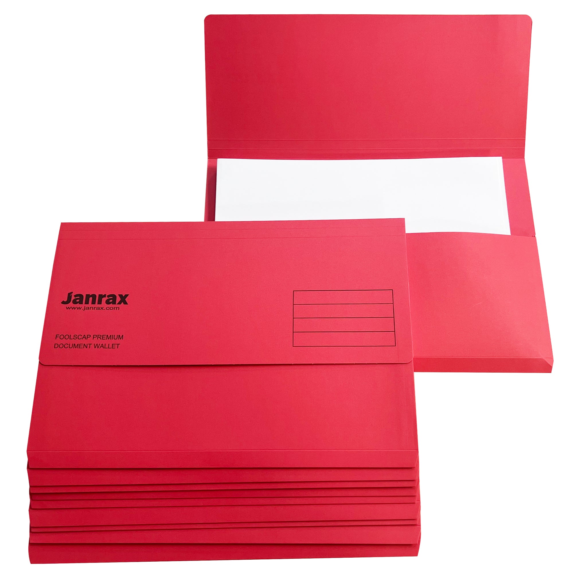 Pack of 10 Red Card Premium Foolscap Document Wallets– Choice Wholesale
