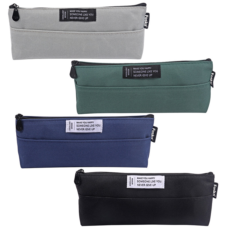 Simple Style Coloured Student Pencil Case with Zipper– Choice Wholesale