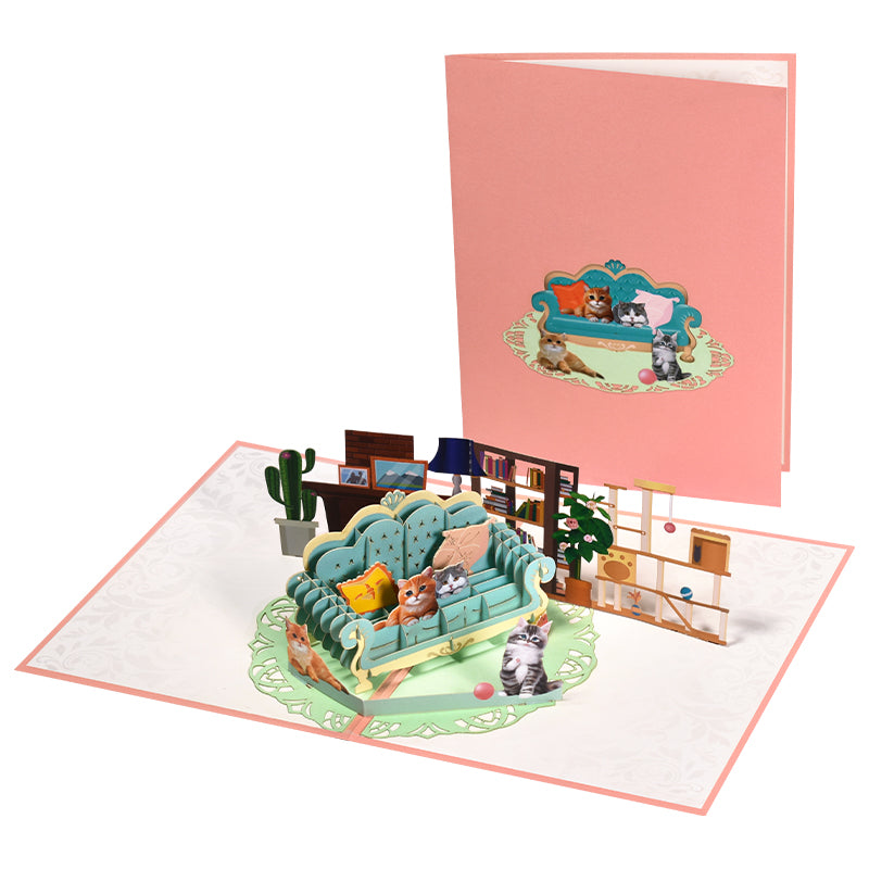 Cat Design Party 3D Pop Up Greeting Card– Choice Wholesale