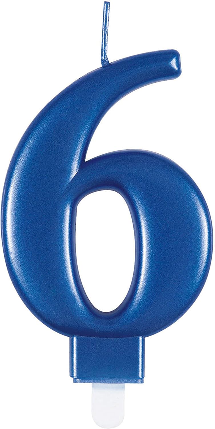 Metallic Blue Number 6 Birthday Candle – Choice Wholesale
