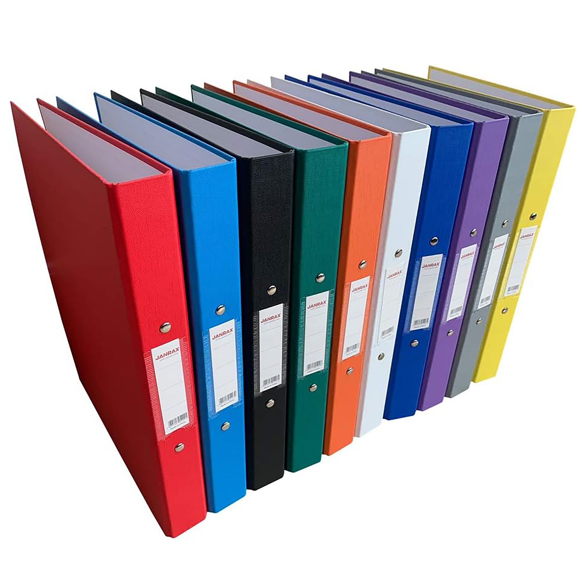 Pack of 10 A4 Assorted Colour Paper Over Board Ring Binders by Janrax ...