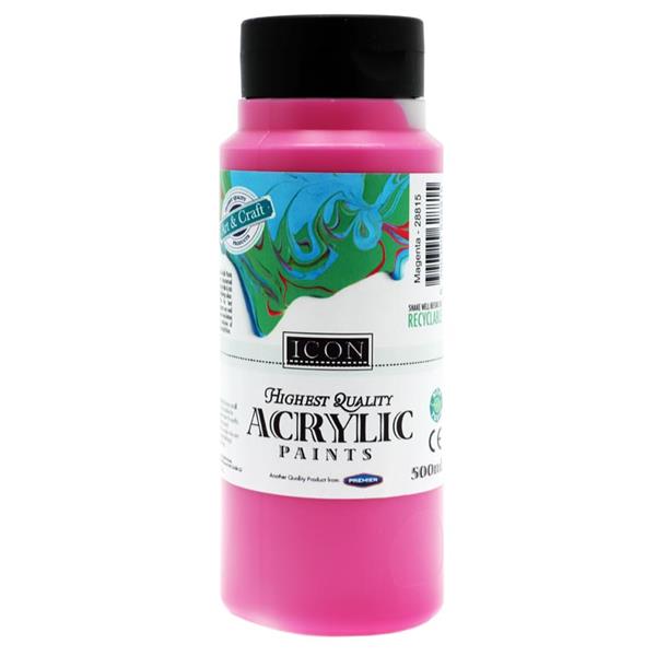 Magenta Acrylic Paint 500ml by Icon Art– Choice Wholesale