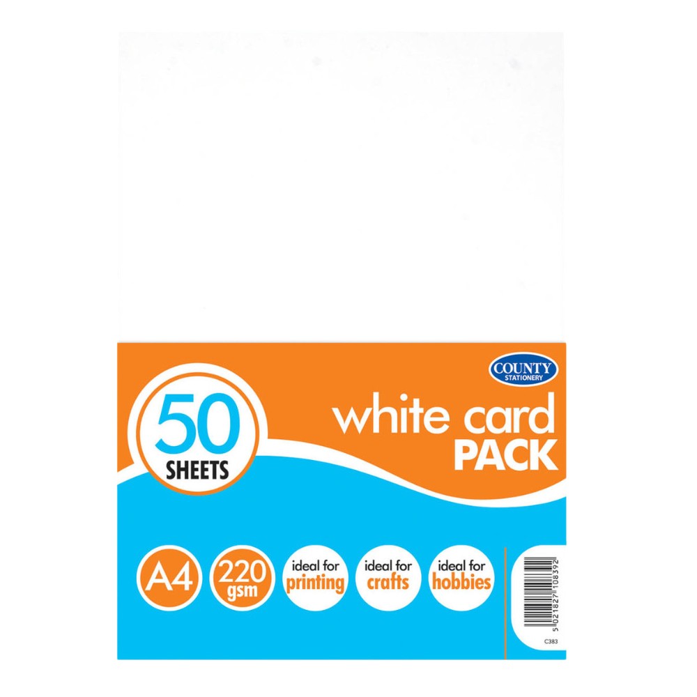 50 A4 White Card Pack 220gsm– Choice Wholesale