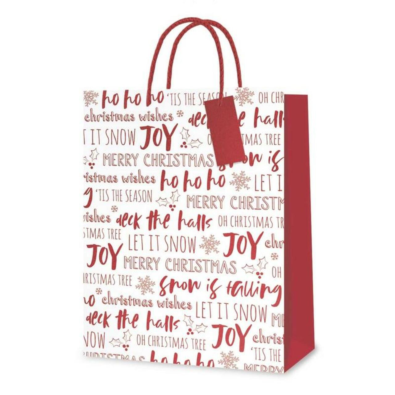 Medium White Christmas Gift Bag - Jingle HoHoHo– Choice Wholesale