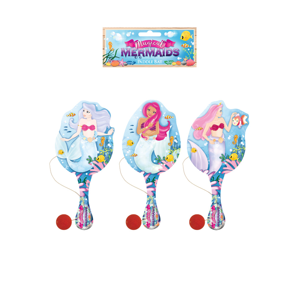 Mermaid Wooden Paddle Bat and Ball Game – Choice Wholesale