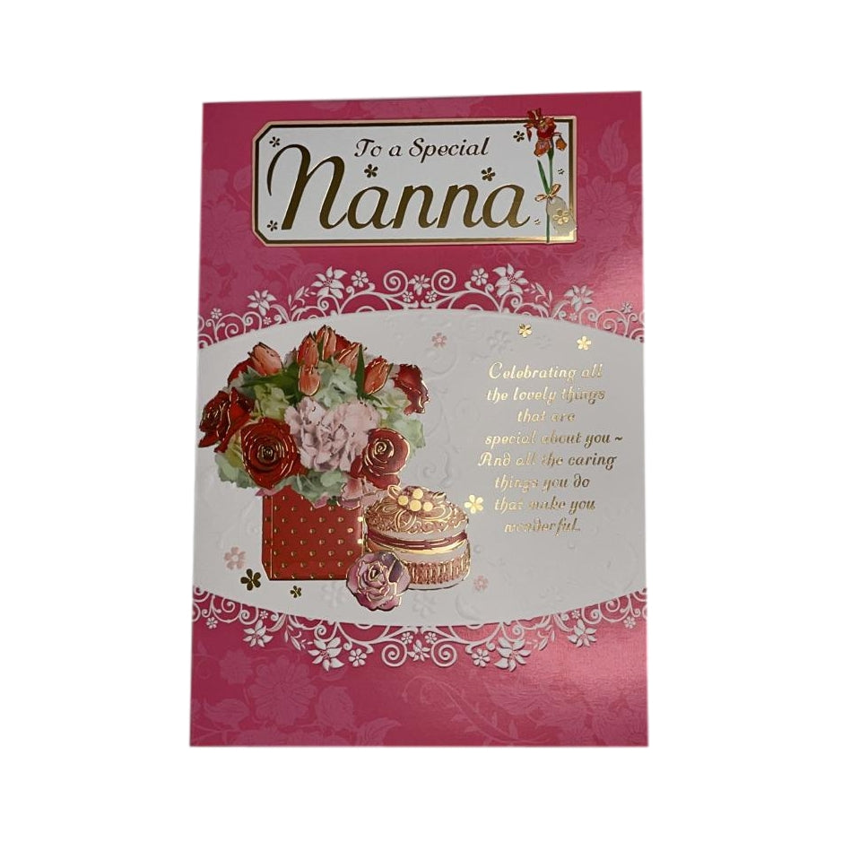 To A Special Nanna Flowers Design Greeting Card – Choice Wholesale