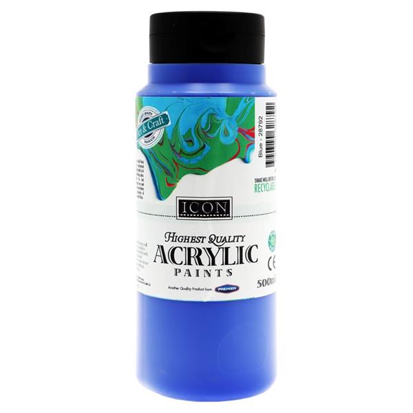 Blue Acrylic Paint 500ml by Icon Art– Choice Wholesale