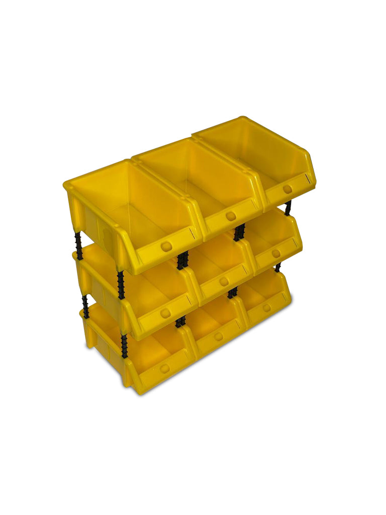Set of 30 Stackable Yellow Storage Pick Bins with Riser Stands 170x118 ...