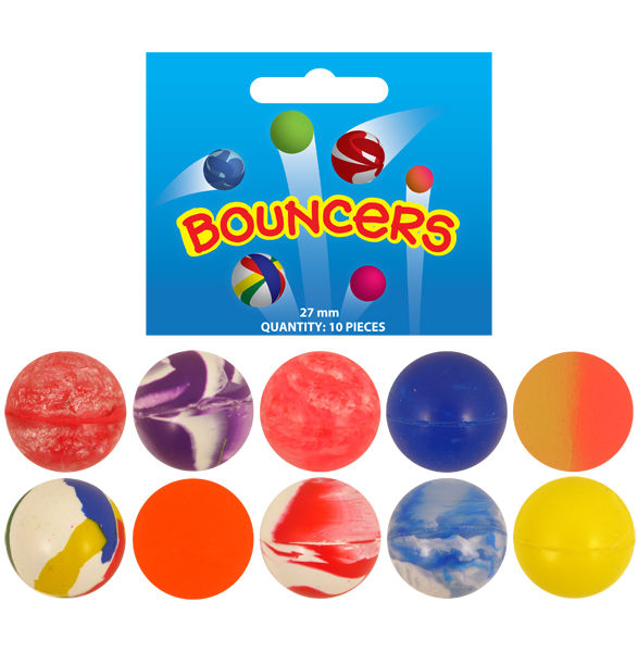 Pack of 10 Assorted Bouncing Balls Jet Balls (2.5cm)– Choice Wholesale