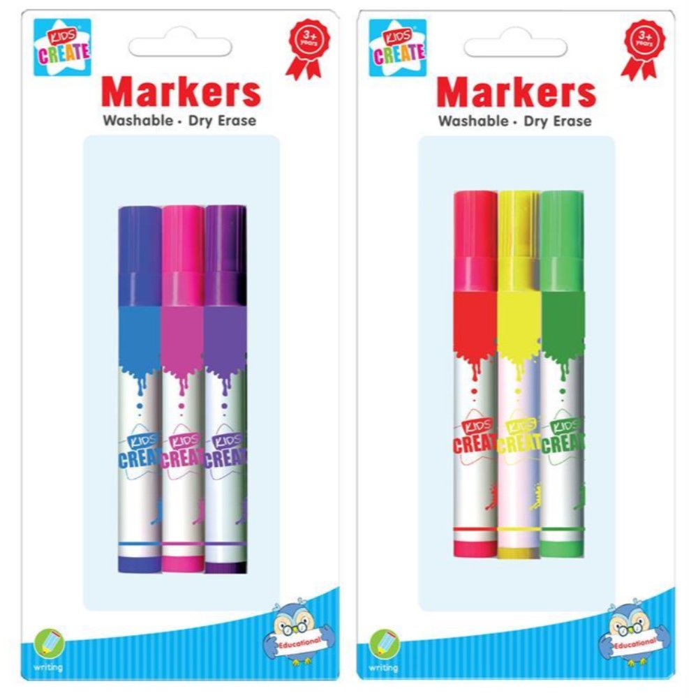 Pack of 3 Wipe Clean Markers– Choice Wholesale