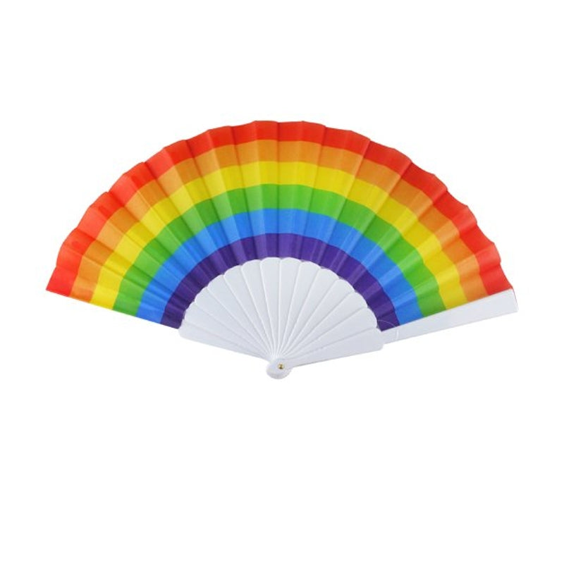 Pride 23cm Folding Fan with Rainbow Plastic Handle– Choice Wholesale
