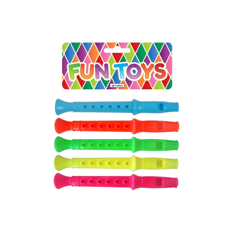 Pack of 6 Flute 14cm 5 Assorted Colours– Choice Wholesale