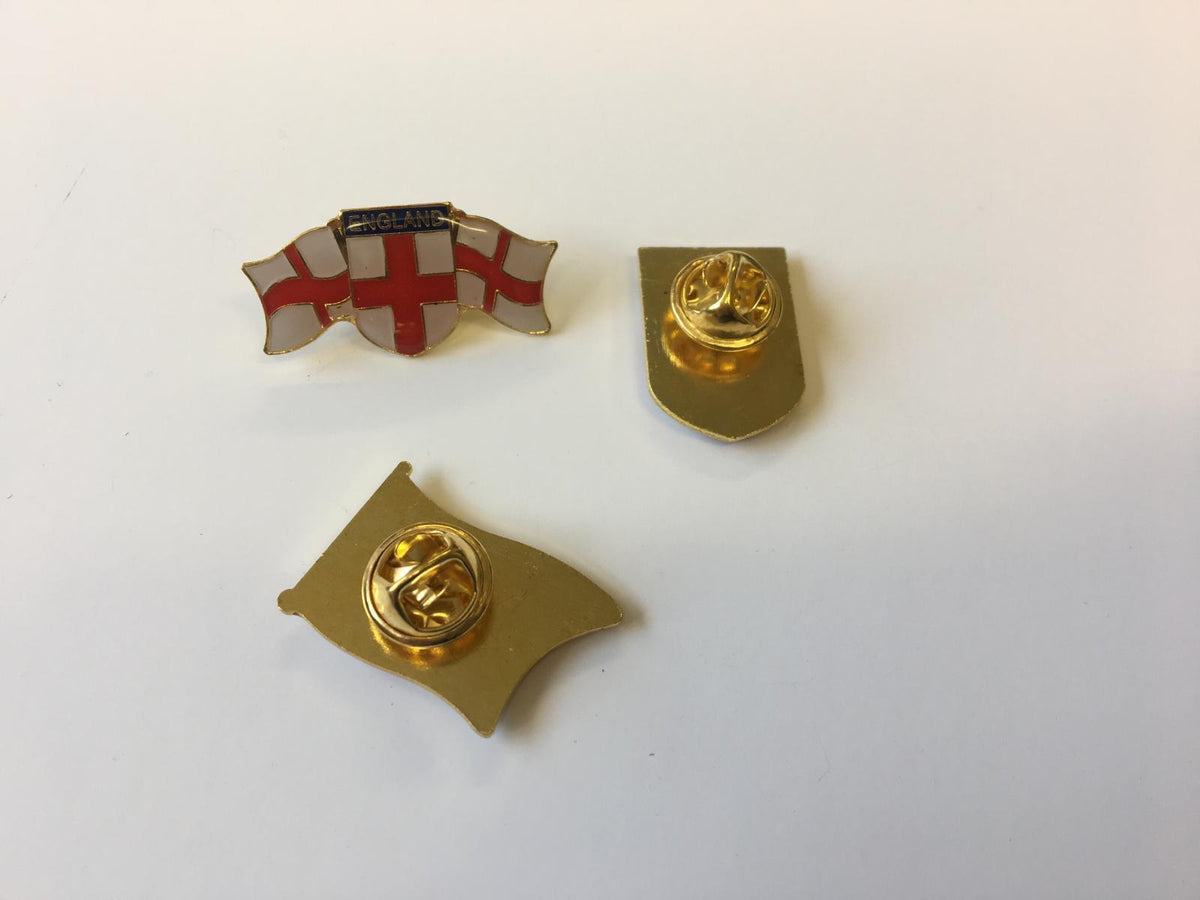 Pack of 3 Assorted England Pin Badges - World Cup Football St Georges ...