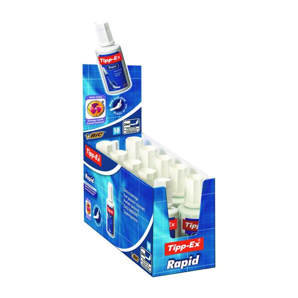 Pack of 10 Tipp-Ex Rapid Correction Fluid 20ml– Choice Wholesale