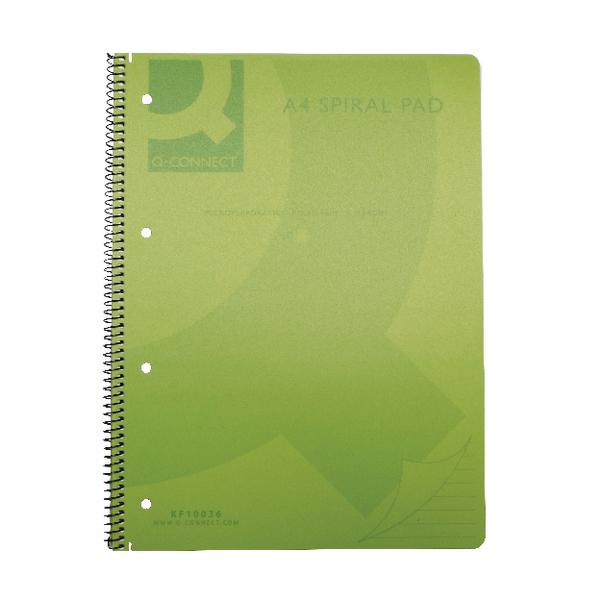 Pack of 5 160 Pages A4 Spiral Bound Polypropylene Green Notebooks ...
