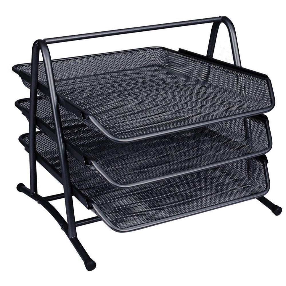 3 Tier Black Mesh Letter Tray– Choice Wholesale