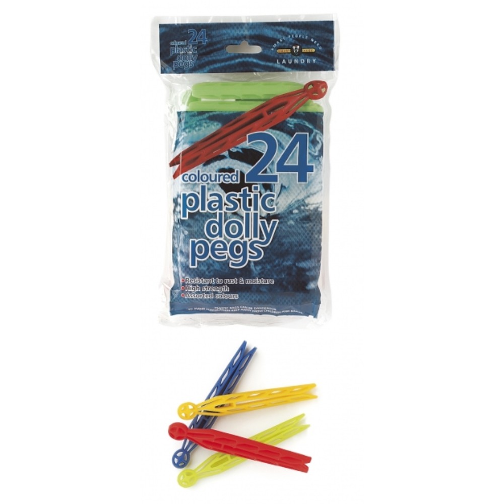 Coloured Plastic Dolly Pegs (24 Pack)– Choice Wholesale
