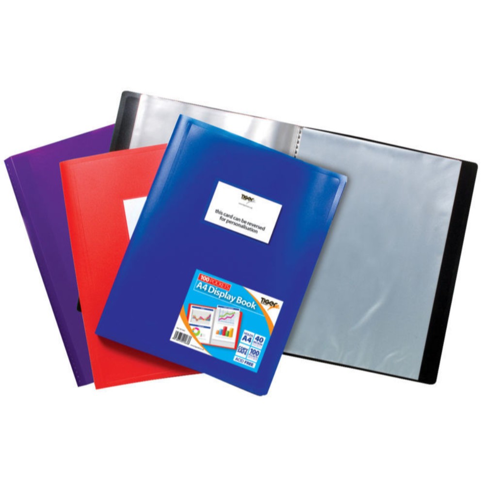 Tiger A4 60 Pockets Flexi Cover Display Book - Assorted Colours– Choice ...