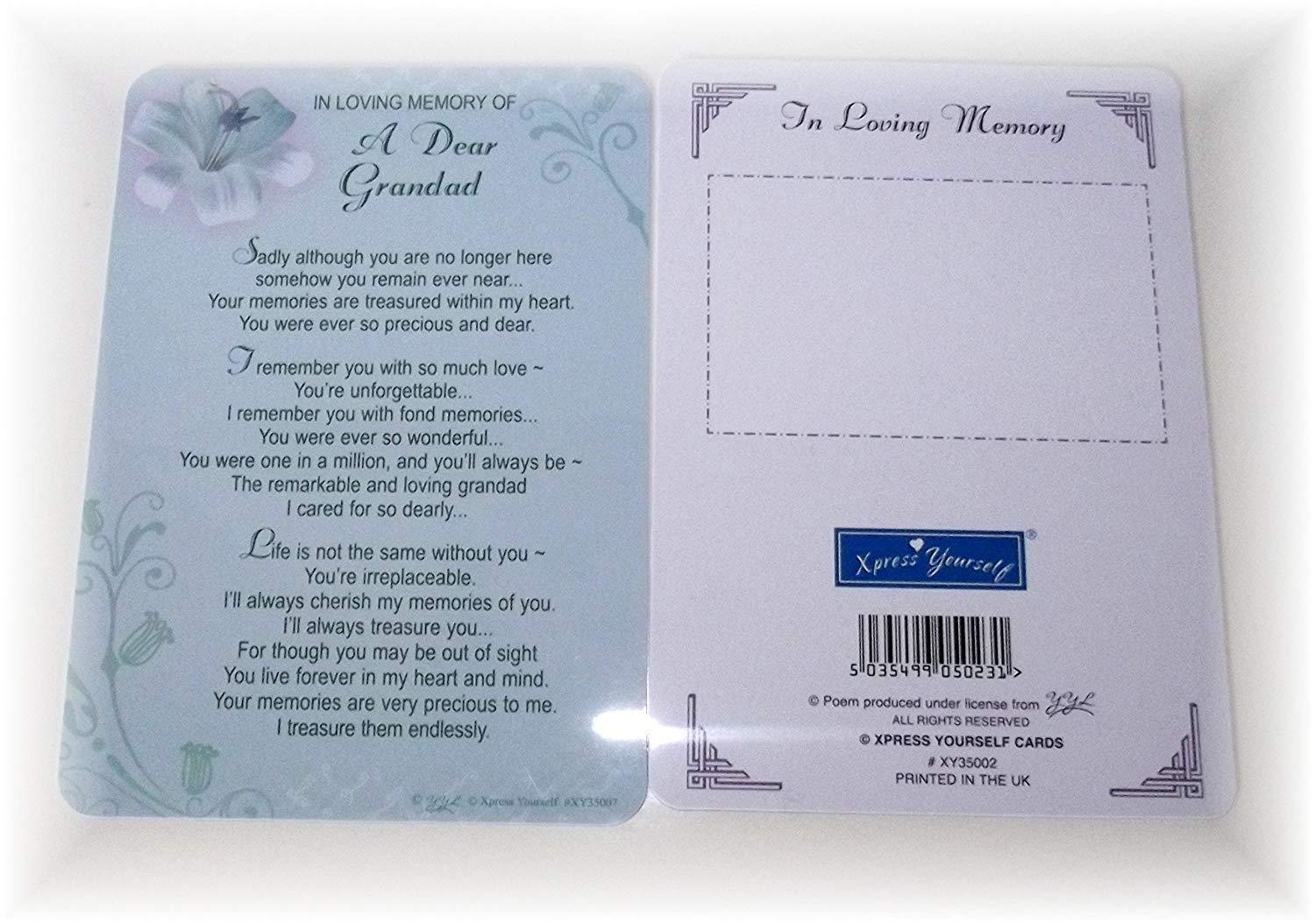 Grave Card In Loving Memory Of A Dear Grandad – Choice Wholesale