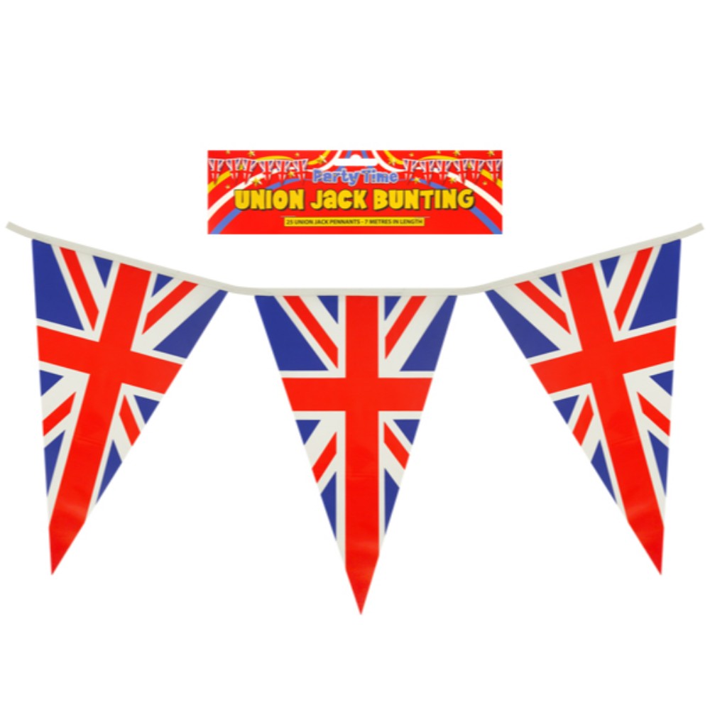 Union Jack Bunting 7m with 25 Pvc Pennant – Choice Wholesale